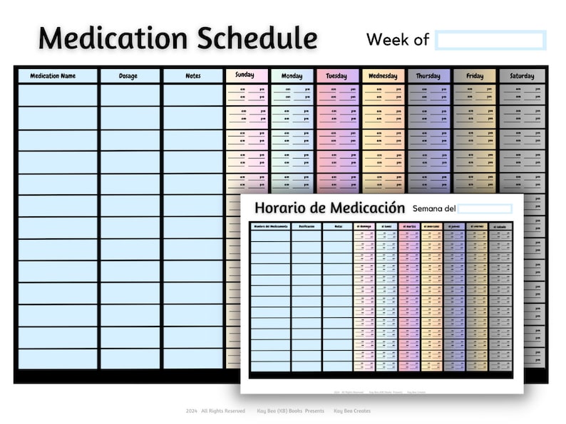 Printable PDF Medication Schedule Samsung Notes App Digital Medication ...