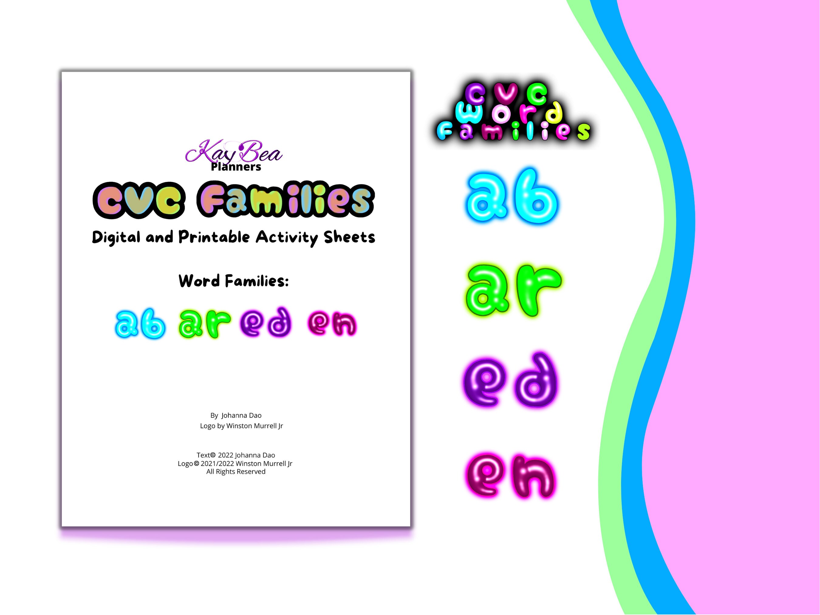 CVC Word Families Digital and Printable Activity Sheets | Word Families ...