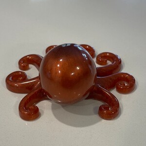 Octopus Sculpture Unique Red & Black Color Blend One-of-a-kind Handmade ...