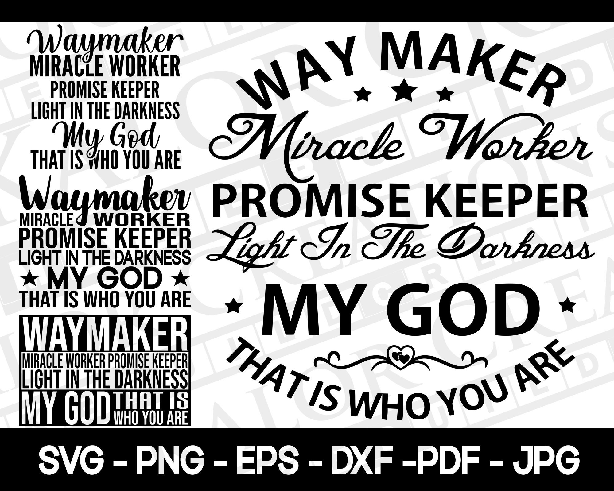 Waymaker SVG, Christian SVG, Miracle Worker Svg, Promise Keeper Svg, Light in the Darkness Svg ...