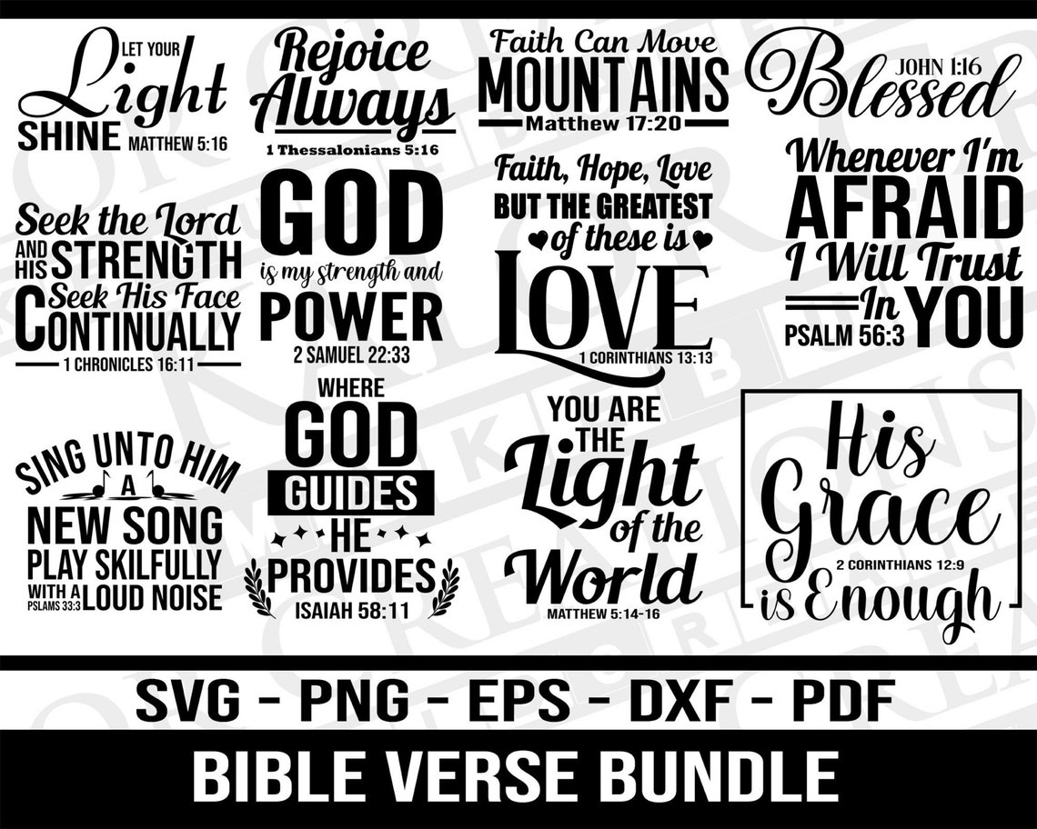Bible Verse SVG Bundle Bible Quote SVG Christian SVG Bundle Faith Svg ...