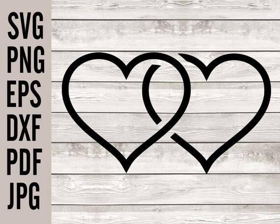 Two Hearts Download SVG PNG Eps Dxf Jpg Pdf Digital - Etsy