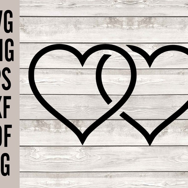 Two Hearts Svg - Etsy