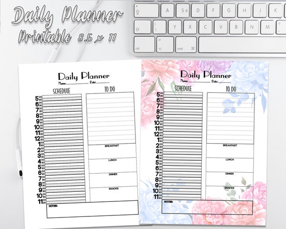 Printable Daily Planner Watercolor Floral Printable Planner | Etsy