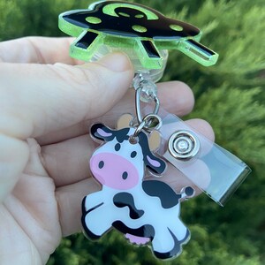 Alien Badge Reel, Abducted Cow Retractable ID, Nurse Badge Reel, UFO ...