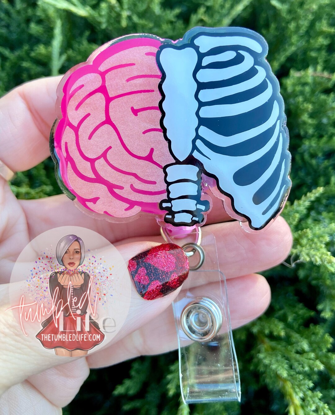 Nuero Ortho Brain Bones Retractable Badge Reel, Medical Keycard Holder ...