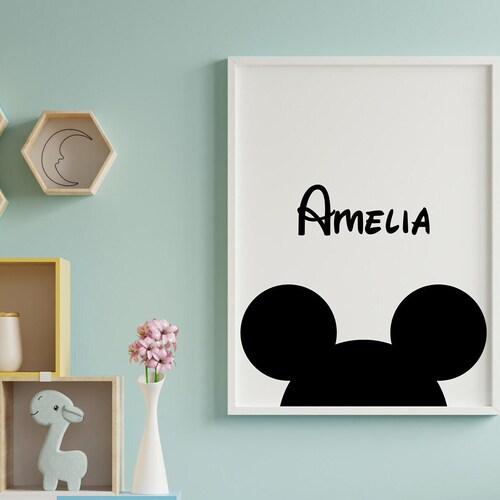 Mickey Mouse Poster Mickey Mouse Print Kids Room Wall Art - Etsy