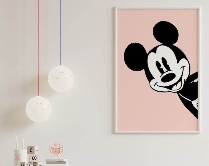Mickey Mouse Poster, Mickey Mouse Print, Kids Room Wall Art, Nursery ...