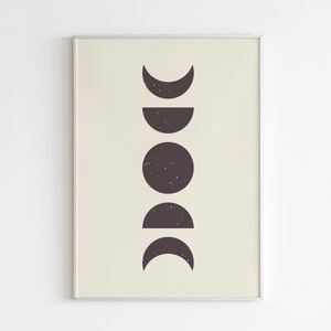 Boho Moon Print, Phases of the Moon, Moon Wall Art, Moon Phases Poster ...