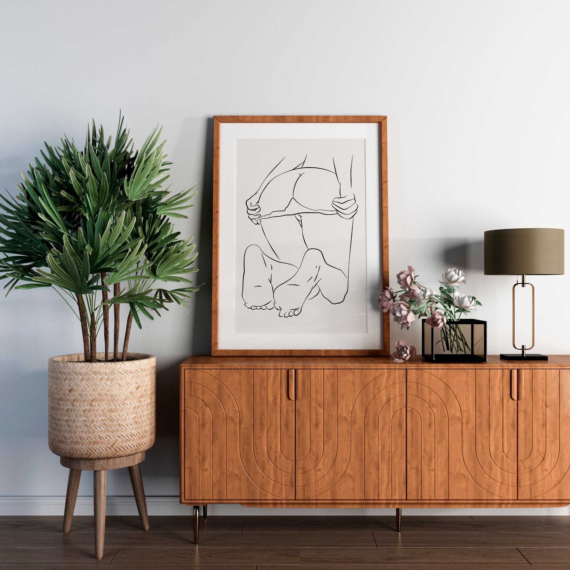 Line Drawing Woman With Butt - Etsy