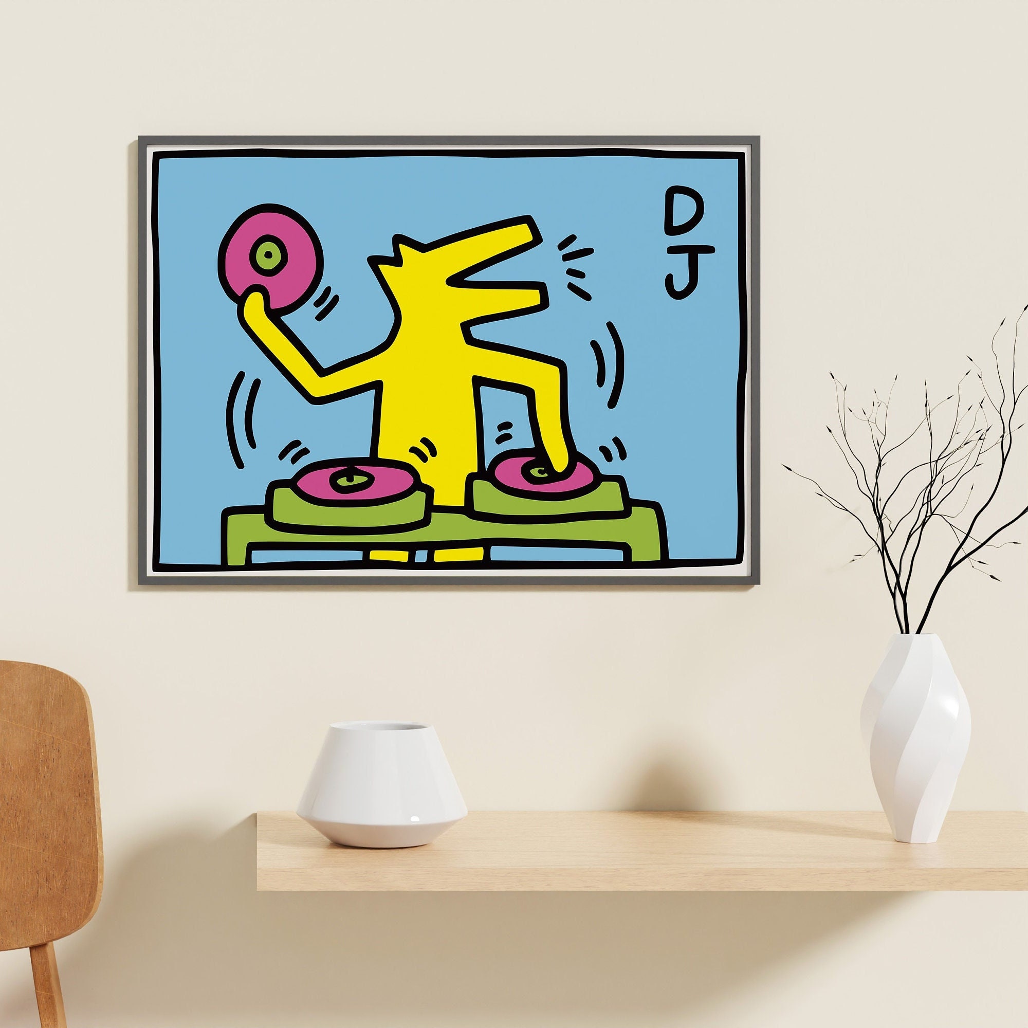 Keith Haring DJ Poster, Keith Haring Poster, Digital Download, Keith ...