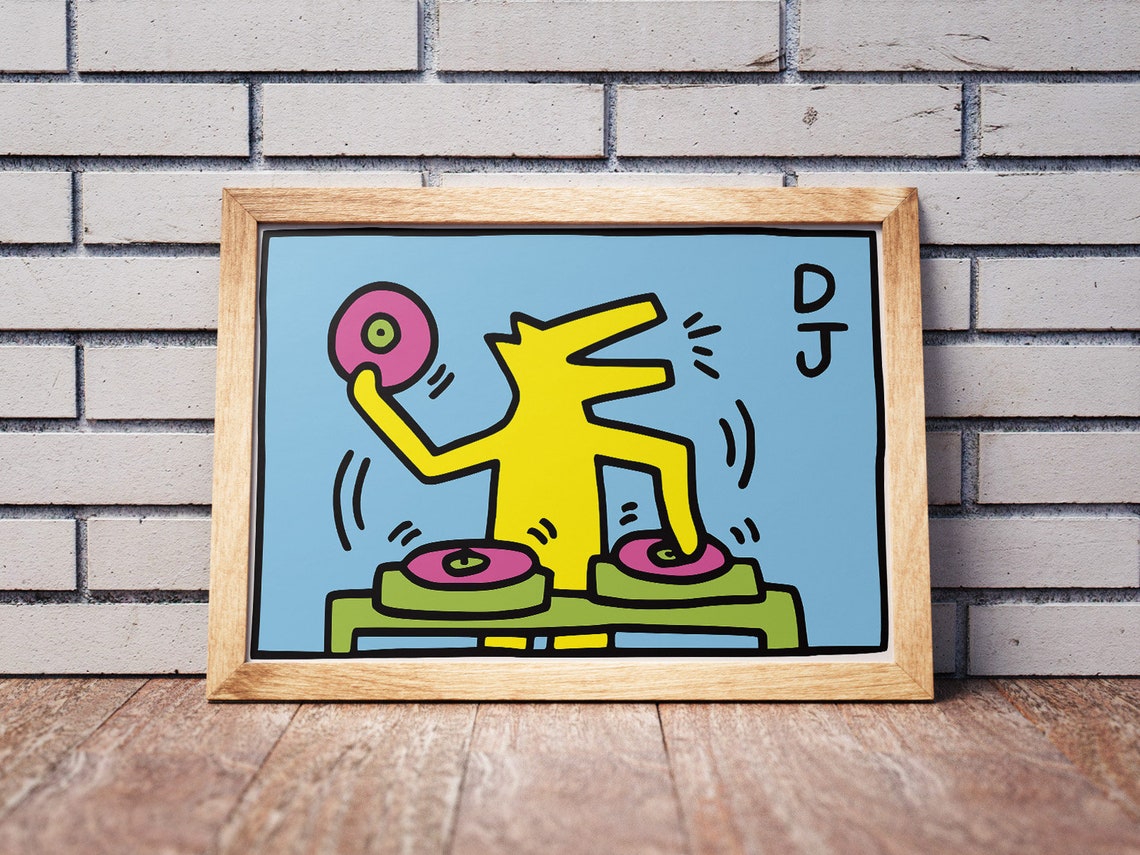 Keith Haring DJ Poster, Keith Haring Poster, Digital Download, Keith ...