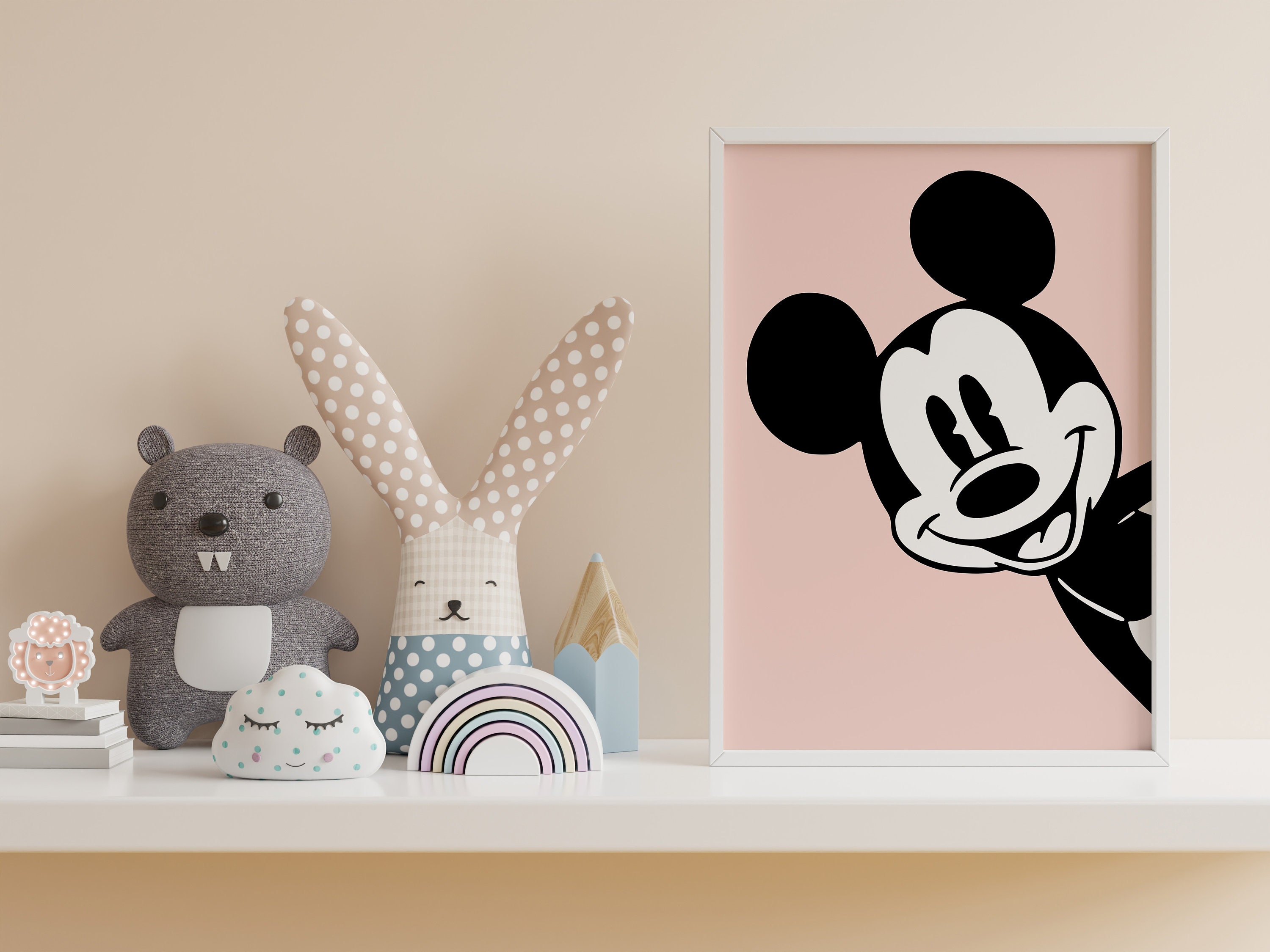 Mickey Mouse Poster Mickey Mouse Print Kids Room Wall Art - Etsy