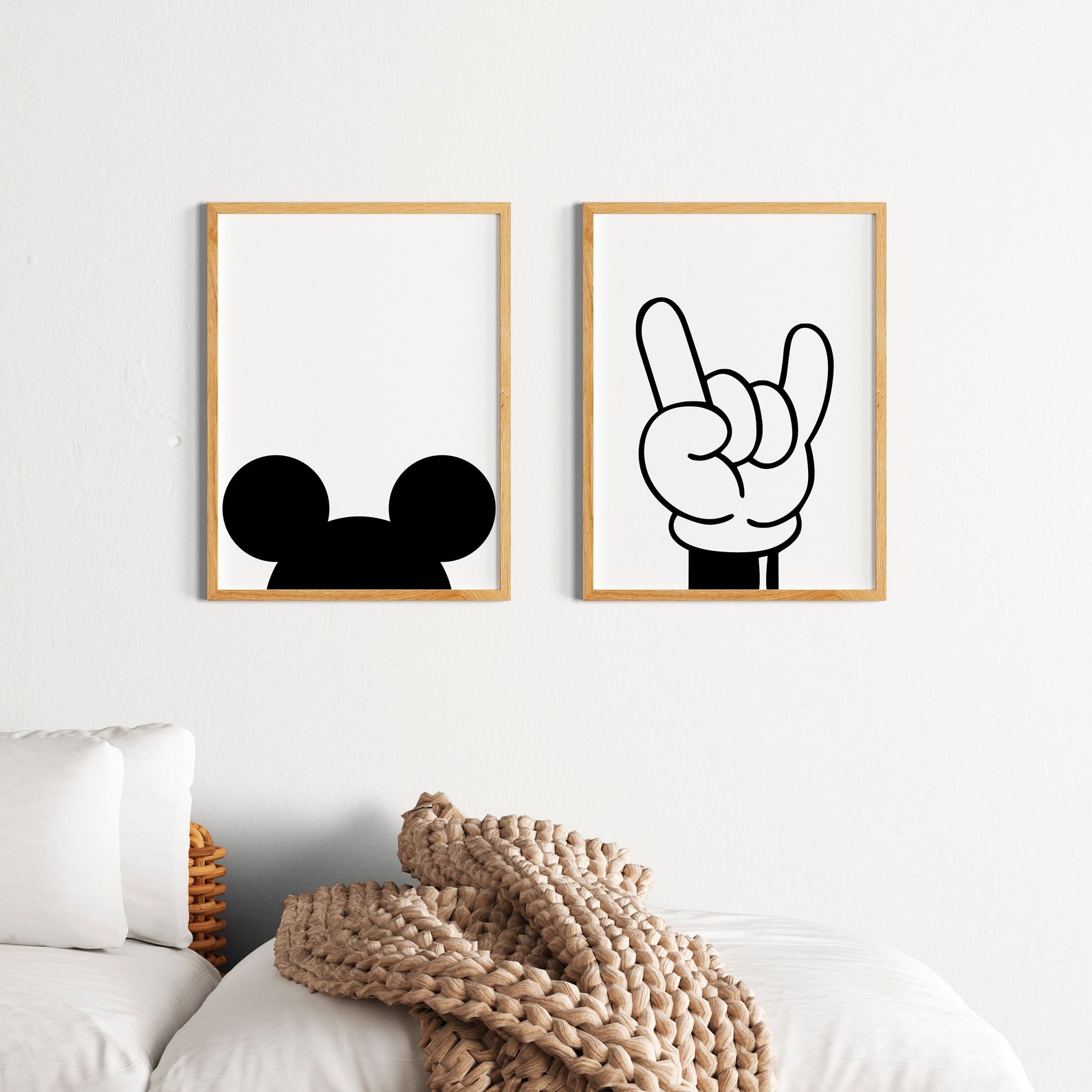Mickey Mouse Set of 2 Poster Mickey Mouse Print Kids Room - Etsy