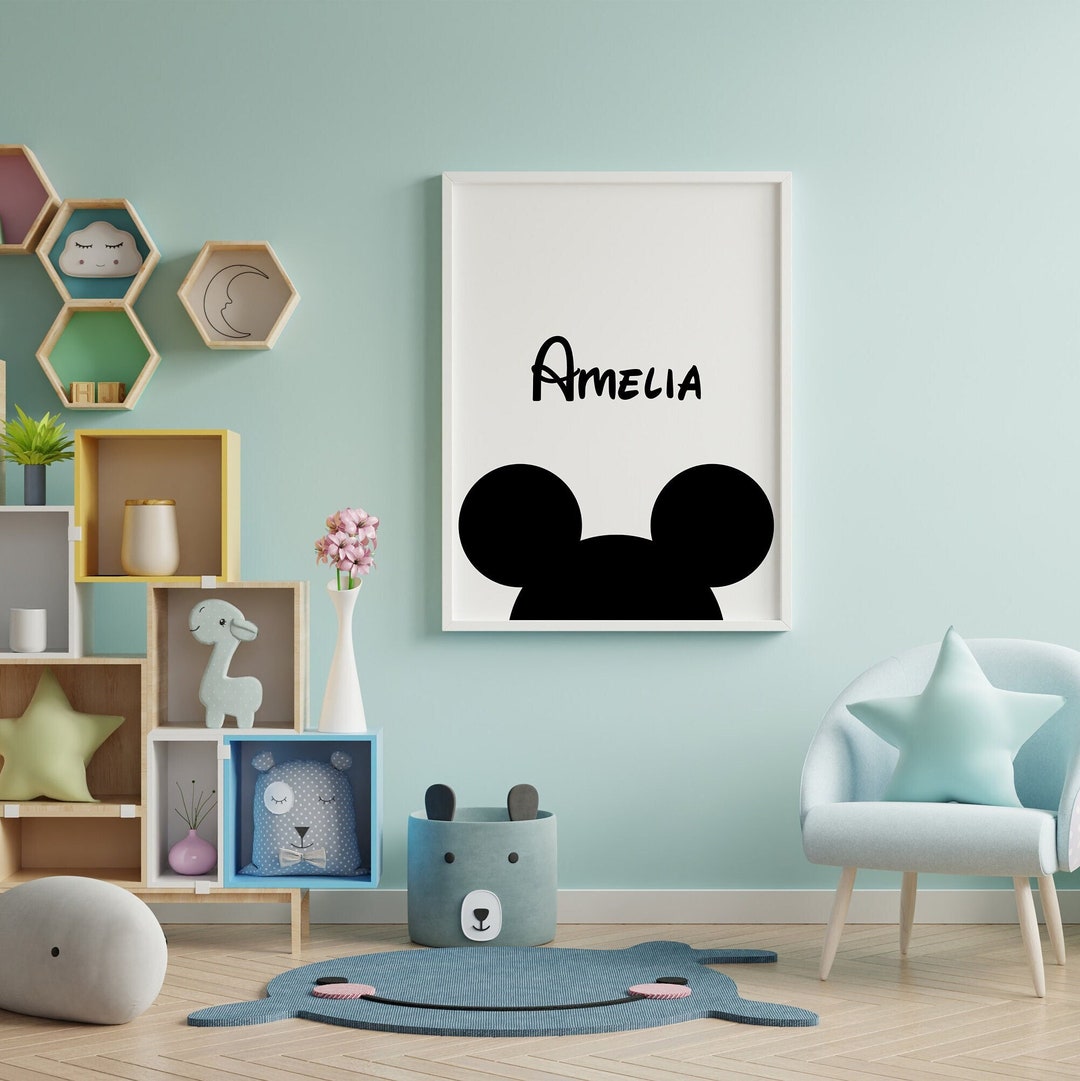 Custom Mickey Mouse Poster, Nursery Room Decor, Kids Decor, Mickey ...