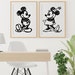 Mickey Mouse Set of 2 Poster, Mickey Mouse Print, Kids Room Wall Art ...
