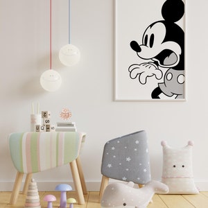Mickey Mouse Poster, Mickey Mouse Print, Kids Room Wall Art, Nursery ...