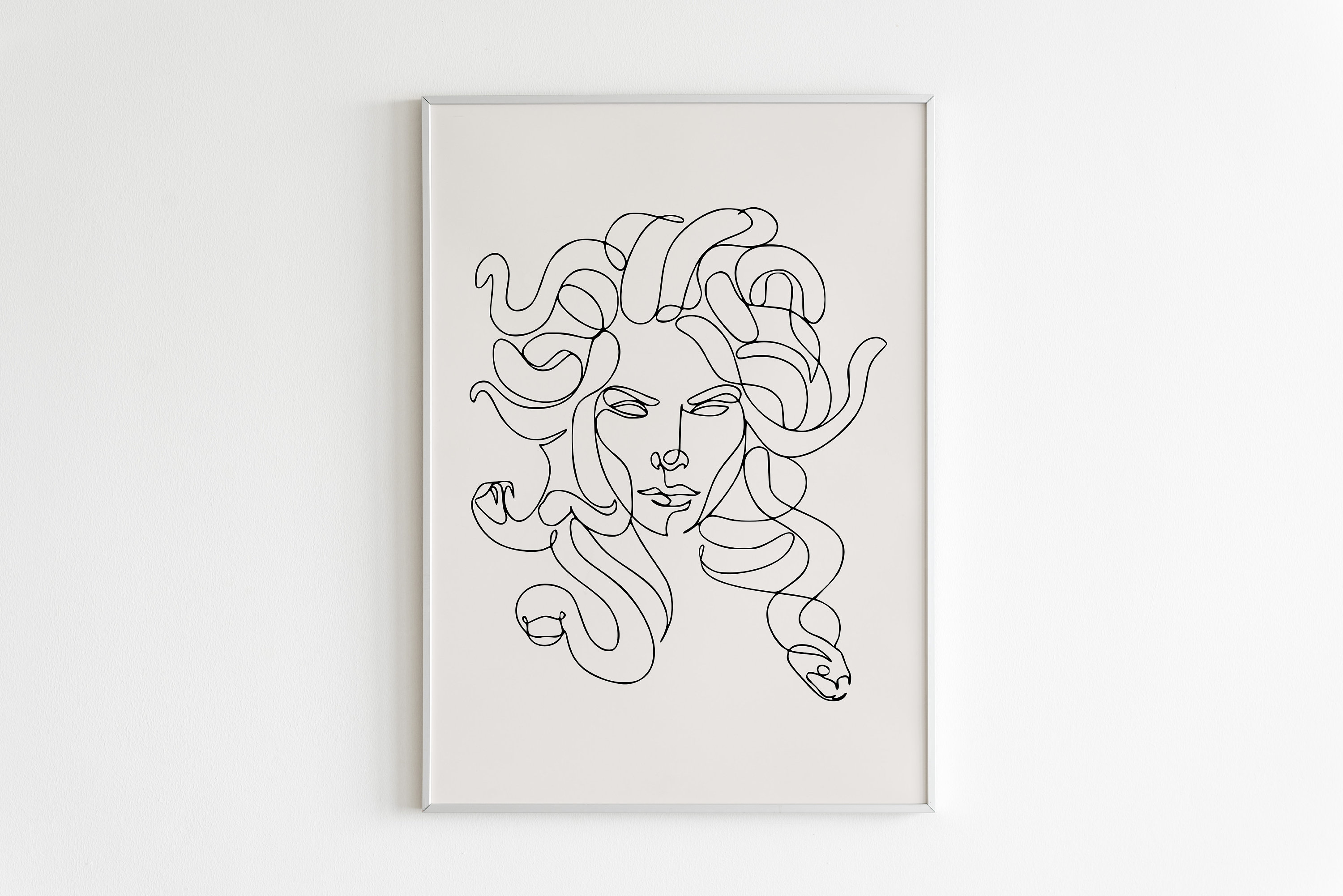 Medusa Portrait Line Art, Greek Mythology, Printable One Line Drawing ...