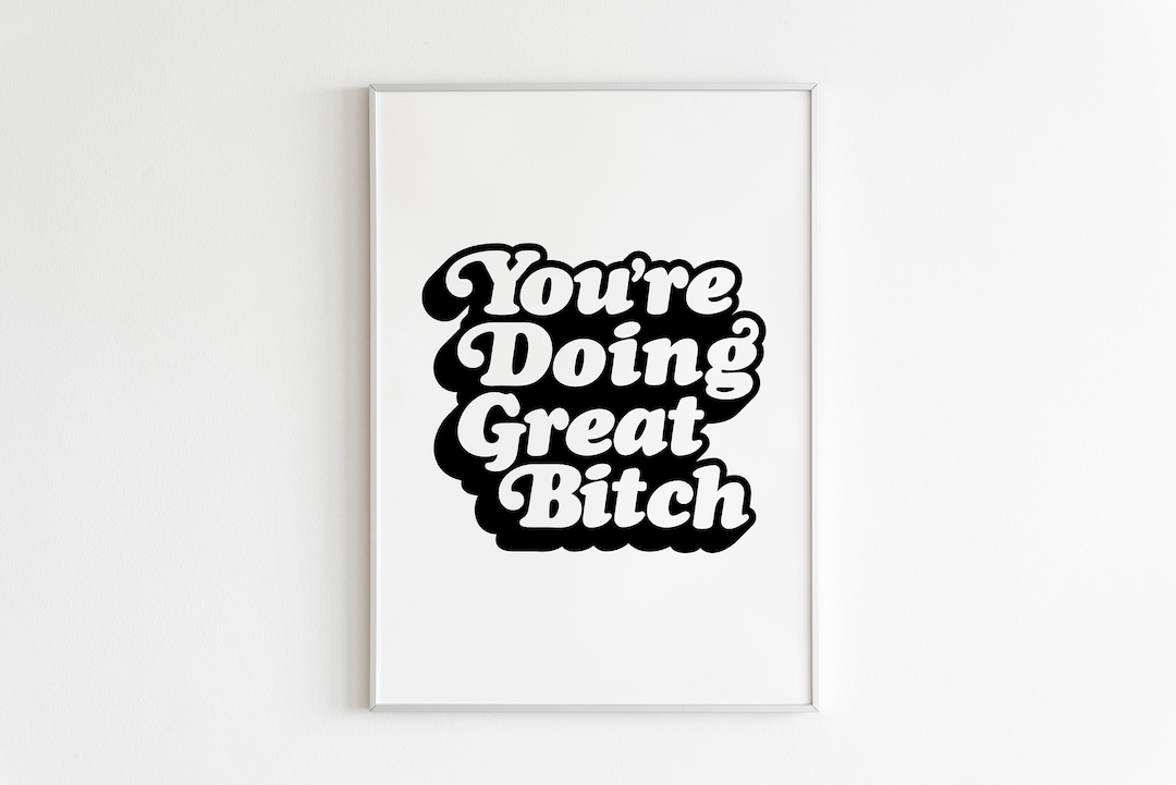 You're Doing Great Quote Print, Inspirational Retro Typography Print ...
