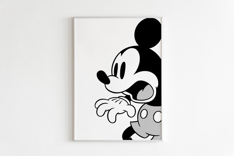 Mickey Mouse Poster, Mickey Mouse Print, Kids Room Wall Art, Nursery ...