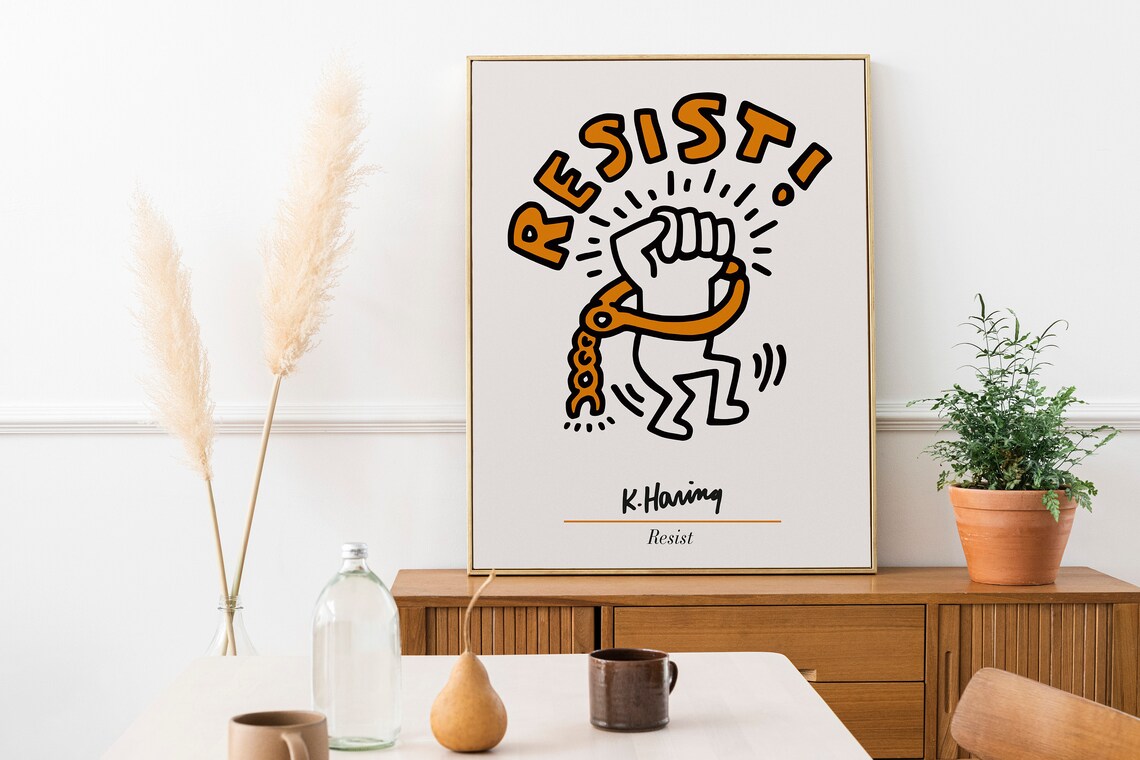 Keith Haring Resist Exhibition Poster Museum Poster Print | Etsy
