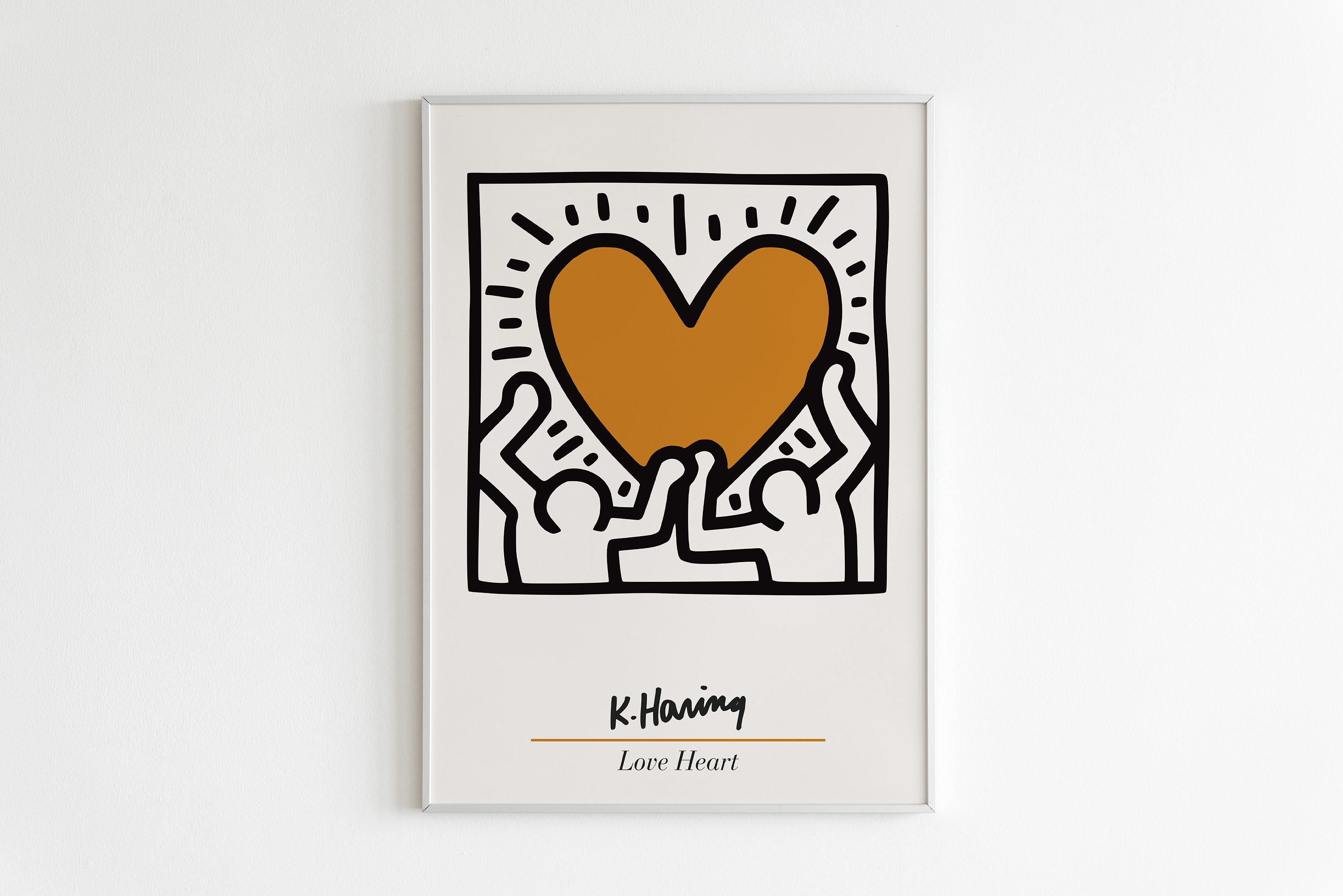 Keith Haring Love Hearth Poster, Keith Haring Love Print, Keith Haring ...