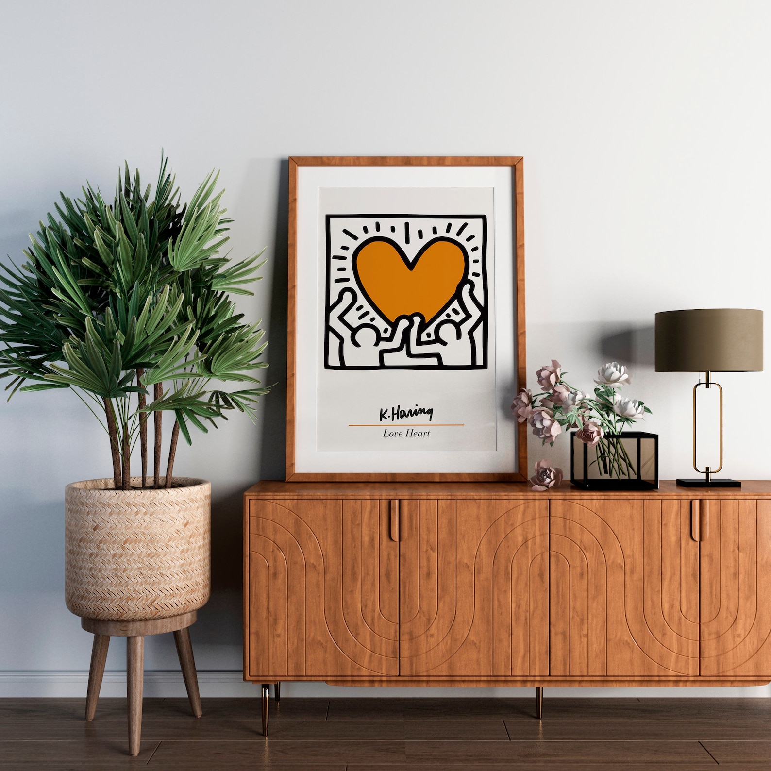 Keith Haring Love Hearth Poster, Keith Haring Love Print, Keith Haring ...
