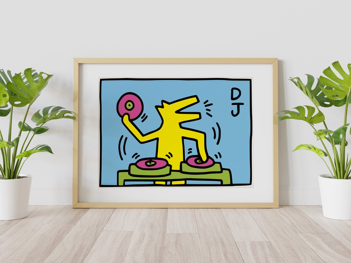 Keith Haring DJ Poster, Keith Haring Poster, Digital Download, Keith ...