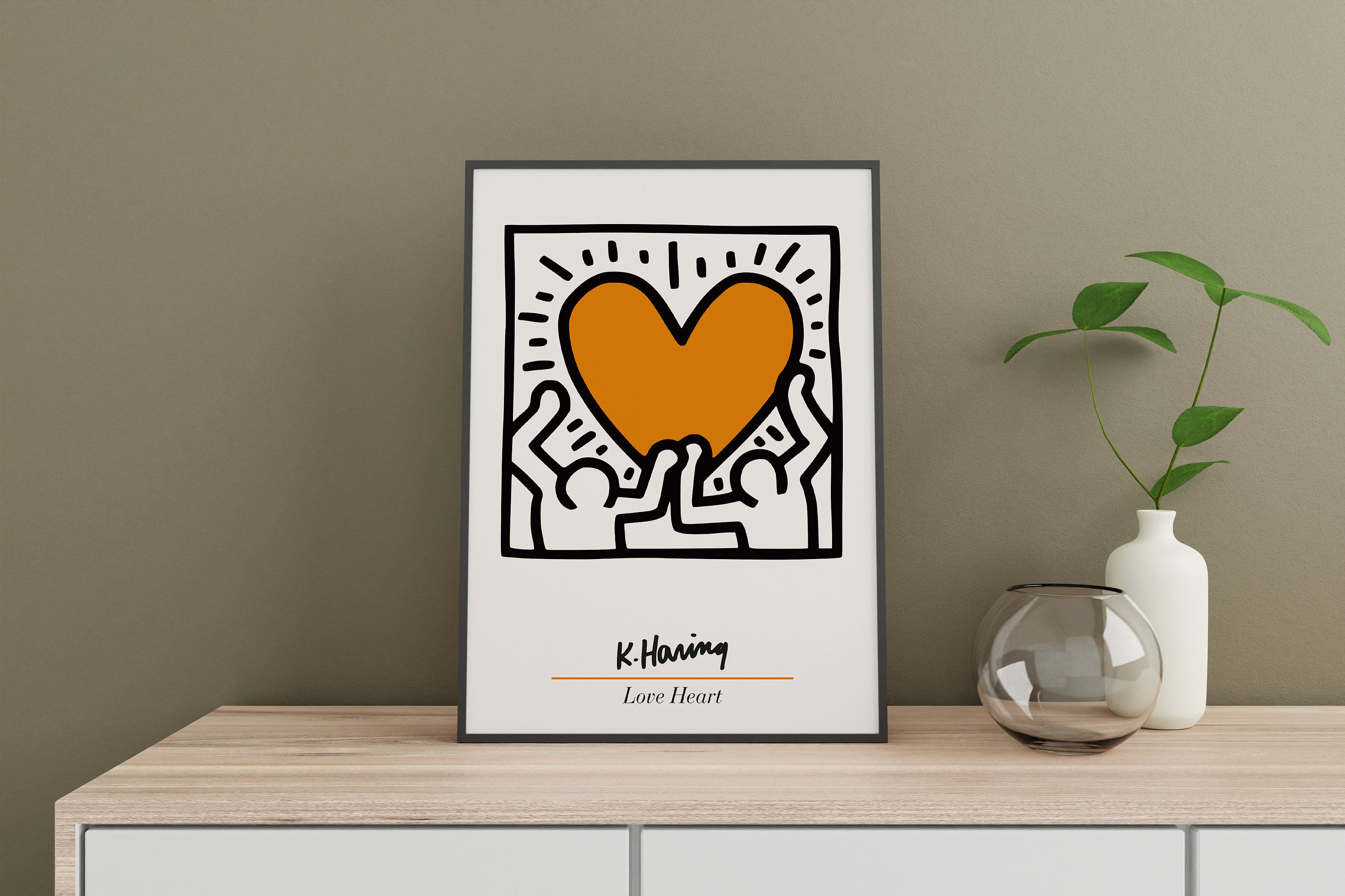 Keith Haring Love Hearth Poster, Keith Haring Love Print, Keith Haring ...
