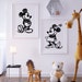 Mickey Mouse Set of 2 Poster, Mickey Mouse Print, Kids Room Wall Art ...