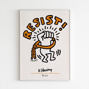 Keith Haring Resist Exhibition Poster, Museum Poster Print, Vintage ...