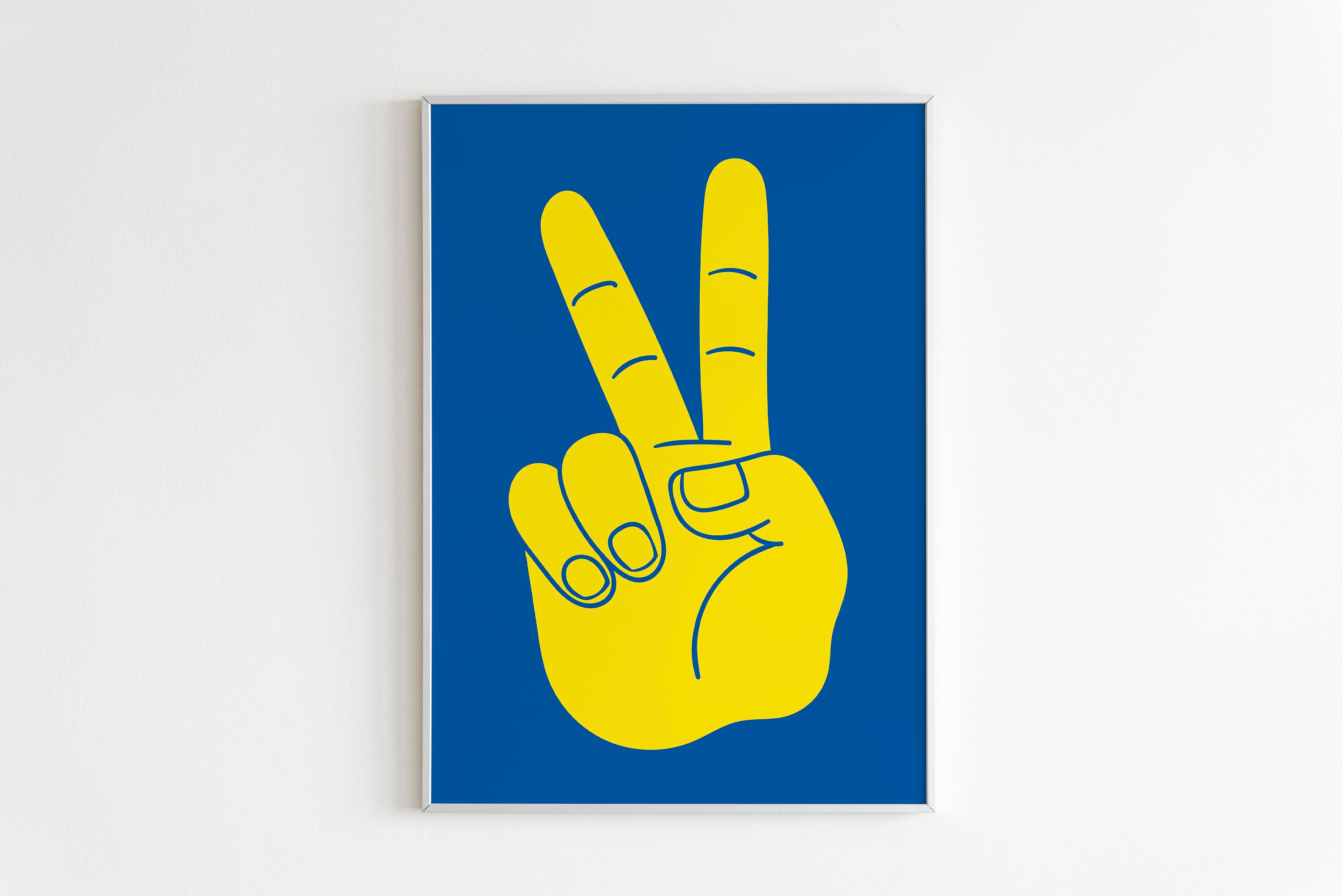 Hand Doing the Peace Sign With Hand Drawn Peace for Ukraine - Etsy