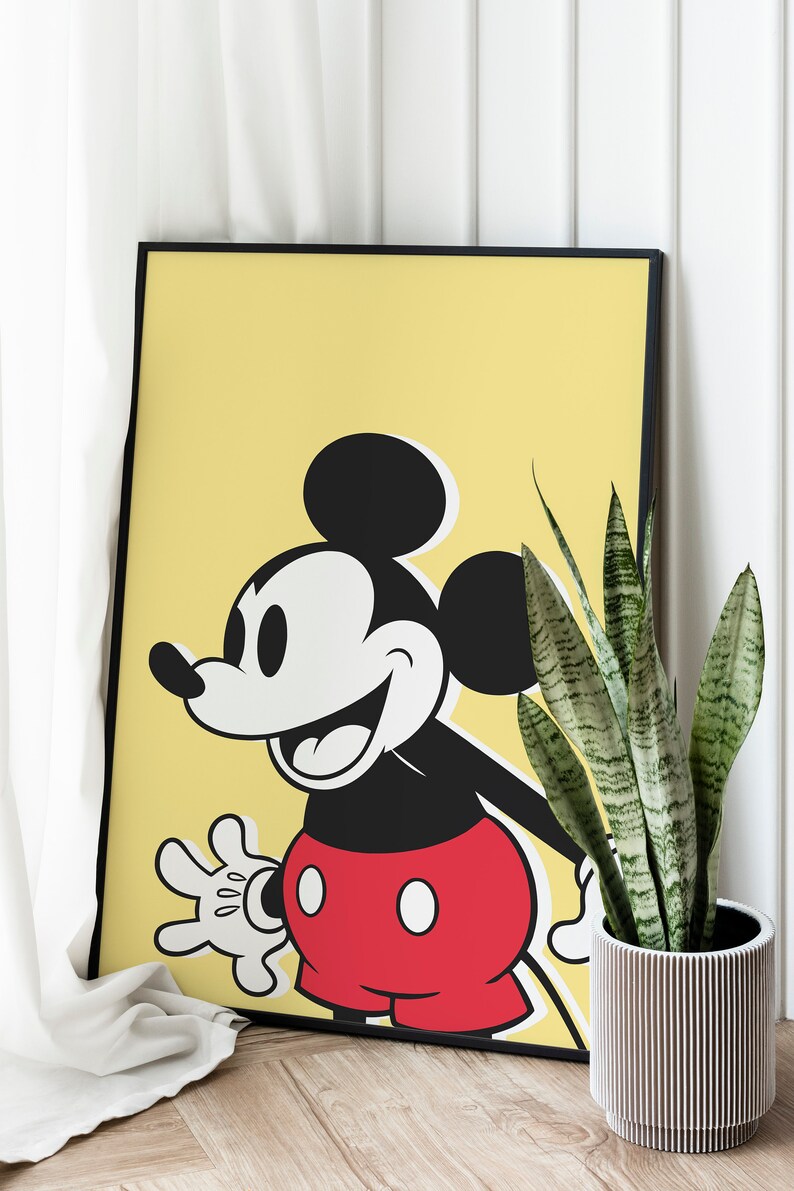 Mickey Mouse Poster, Birthday Gift, Mickey Mouse Print, Kids Room Wall ...