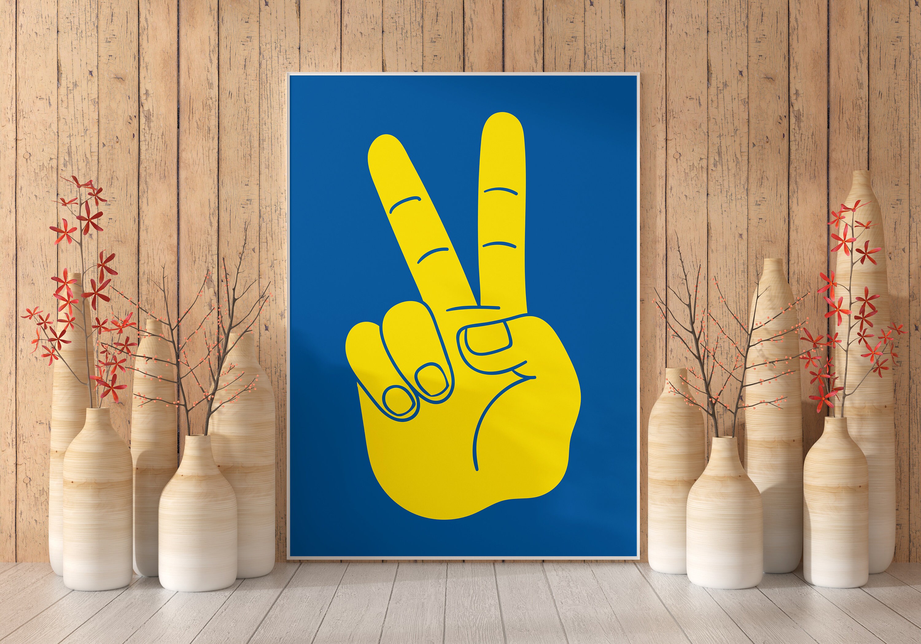 Hand Doing the Peace Sign With Hand Drawn Peace for Ukraine - Etsy