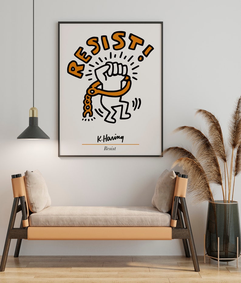 Keith Haring Resist Exhibition Poster, Museum Poster Print, Vintage ...
