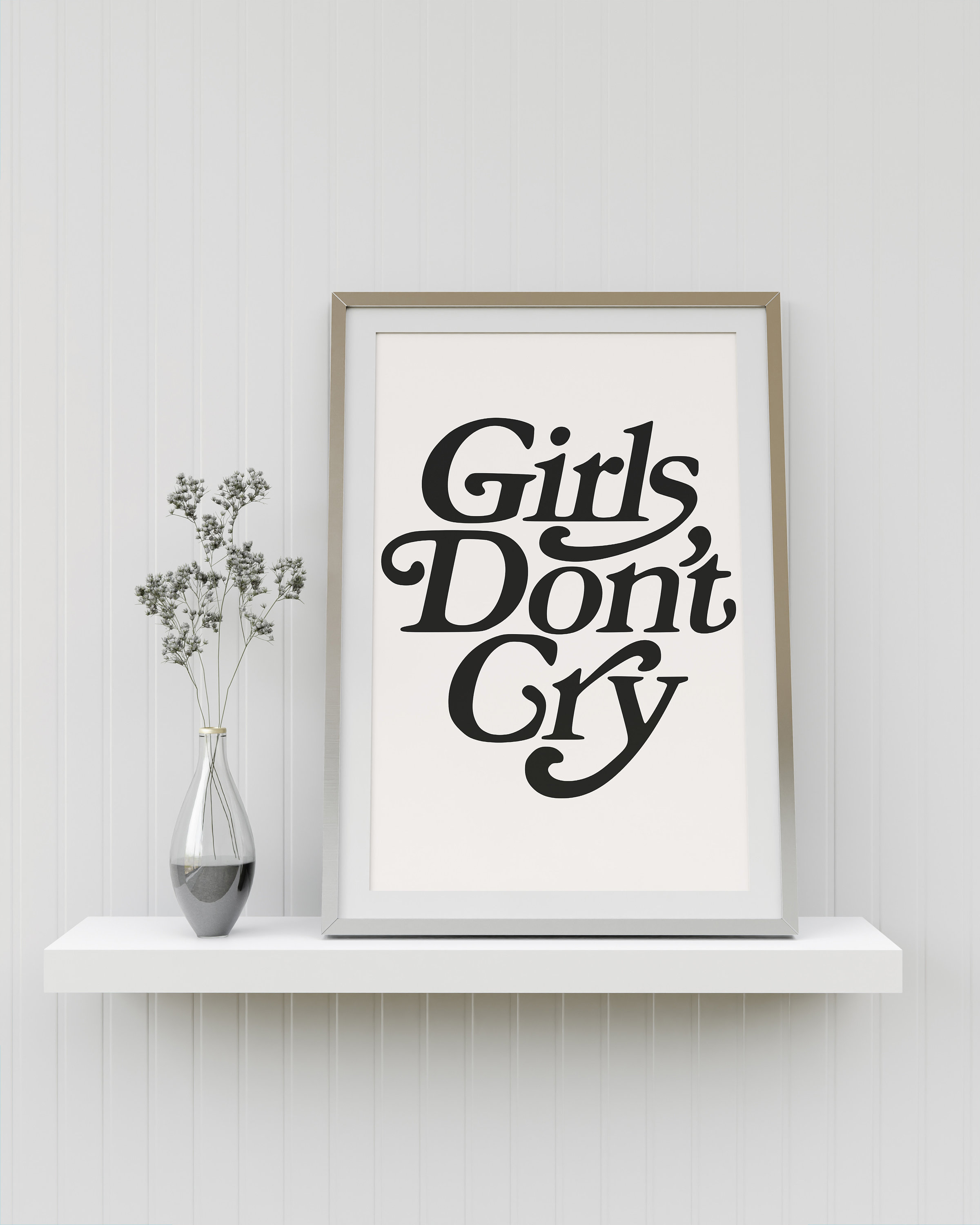 Girls Don't Cry Typography Poster, Retro Art Print (digital Download ...