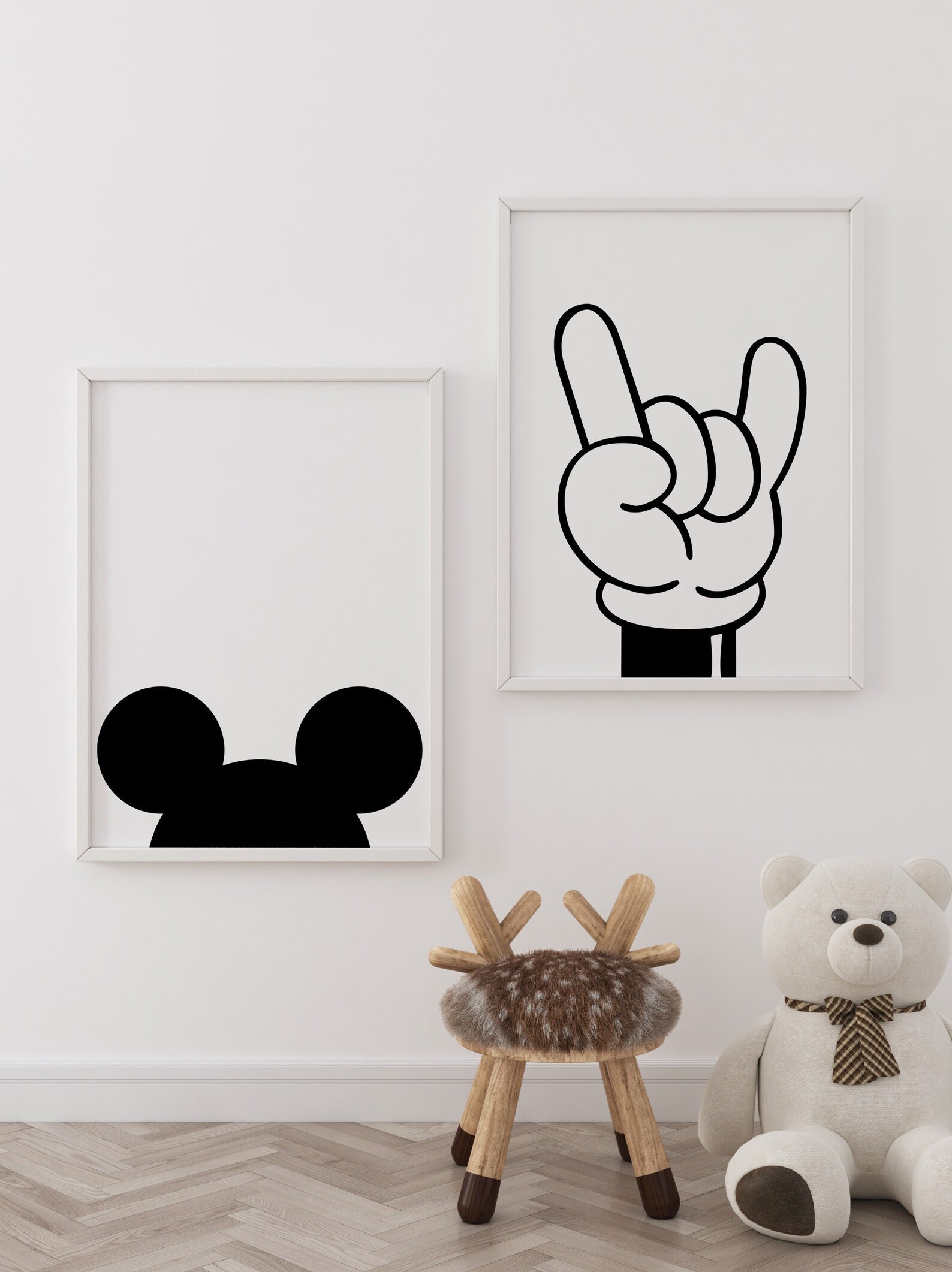 Mickey Mouse Set of 2 Poster Mickey Mouse Print Kids Room - Etsy