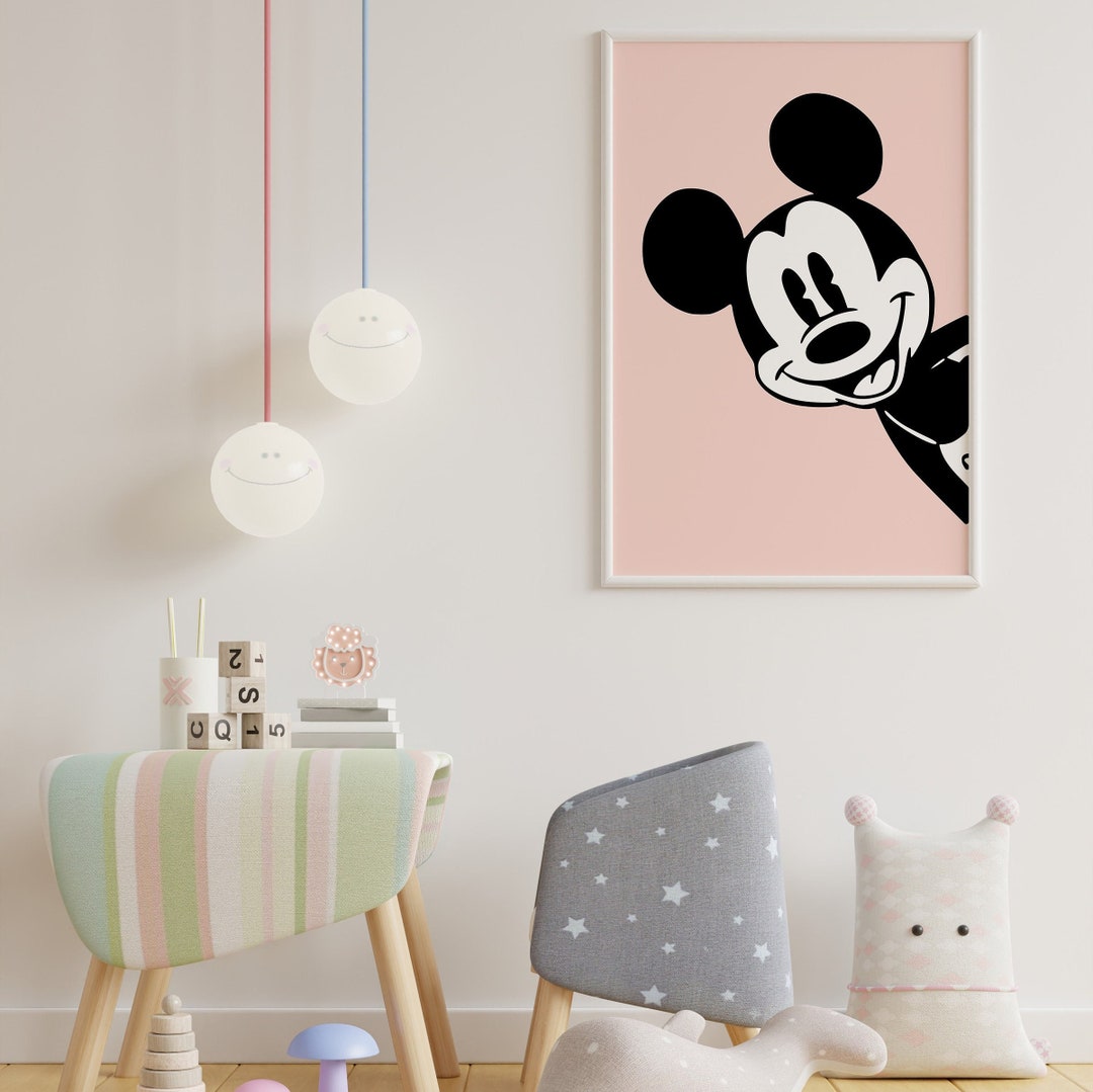 Mickey Mouse Poster, Mickey Mouse Print, Kids Room Wall Art, Nursery ...