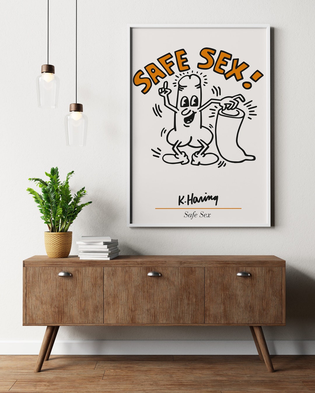 Keith Haring Safe Sex Poster, Pop Art Exhibition Print (instant ...
