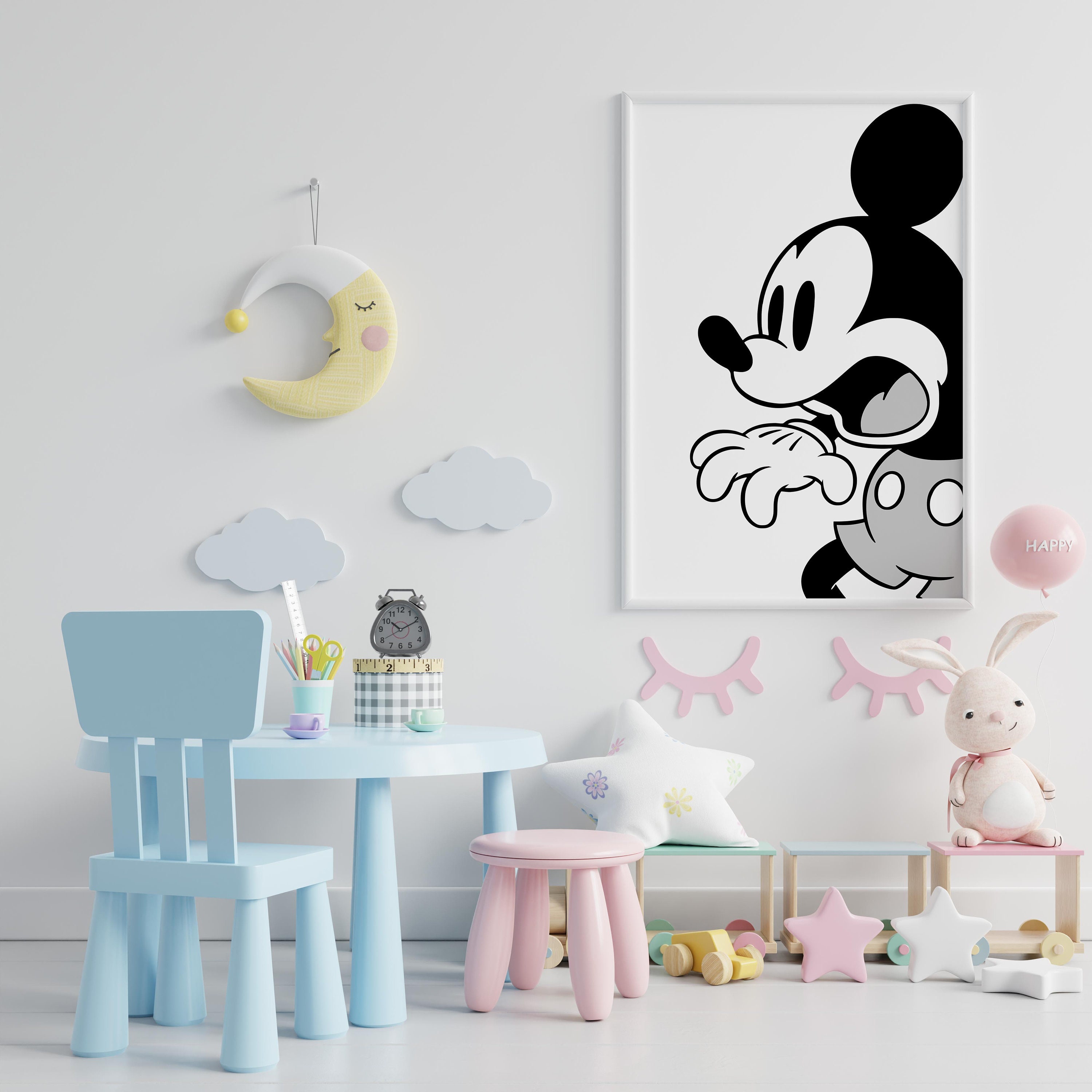 Mickey Mouse Poster, Mickey Mouse Print, Kids Room Wall Art, Nursery ...