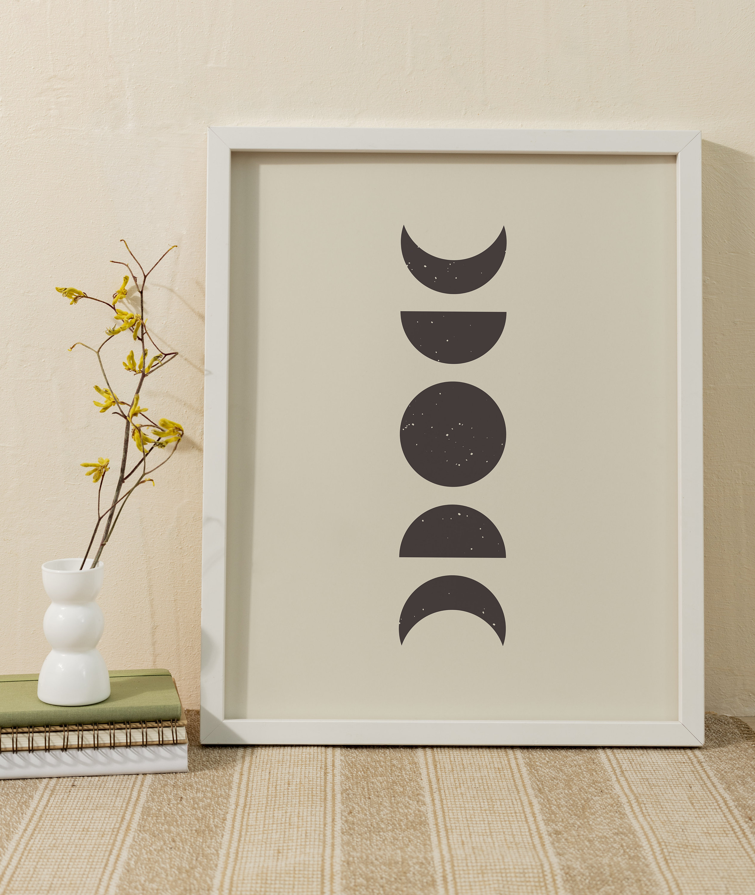 Boho Moon Print, Phases of the Moon, Moon Wall Art, Moon Phases Poster ...