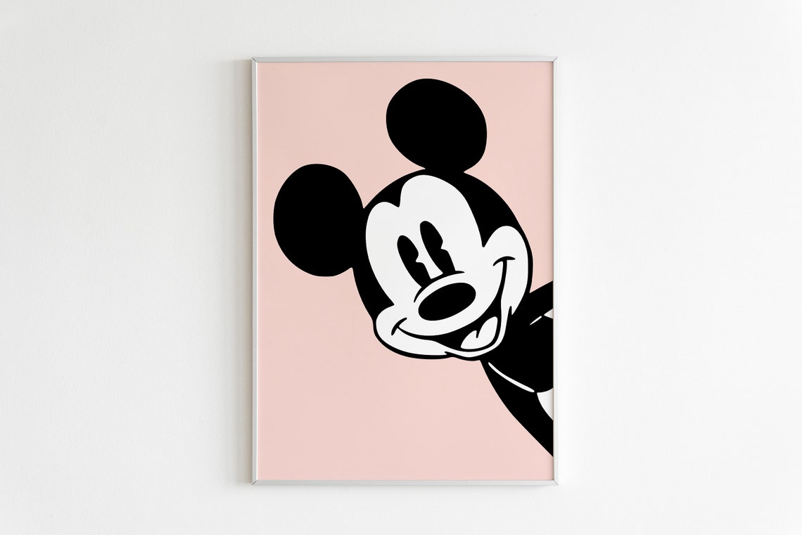 Mickey Mouse Poster Mickey Mouse Print Kids Room Wall Art - Etsy