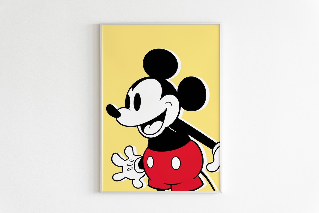 Mickey Mouse Poster, Birthday Gift, Mickey Mouse Print, Kids Room Wall ...