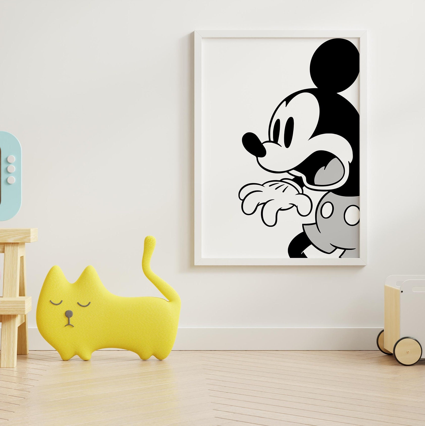 Mickey Mouse Poster, Mickey Mouse Print, Kids Room Wall Art, Nursery ...