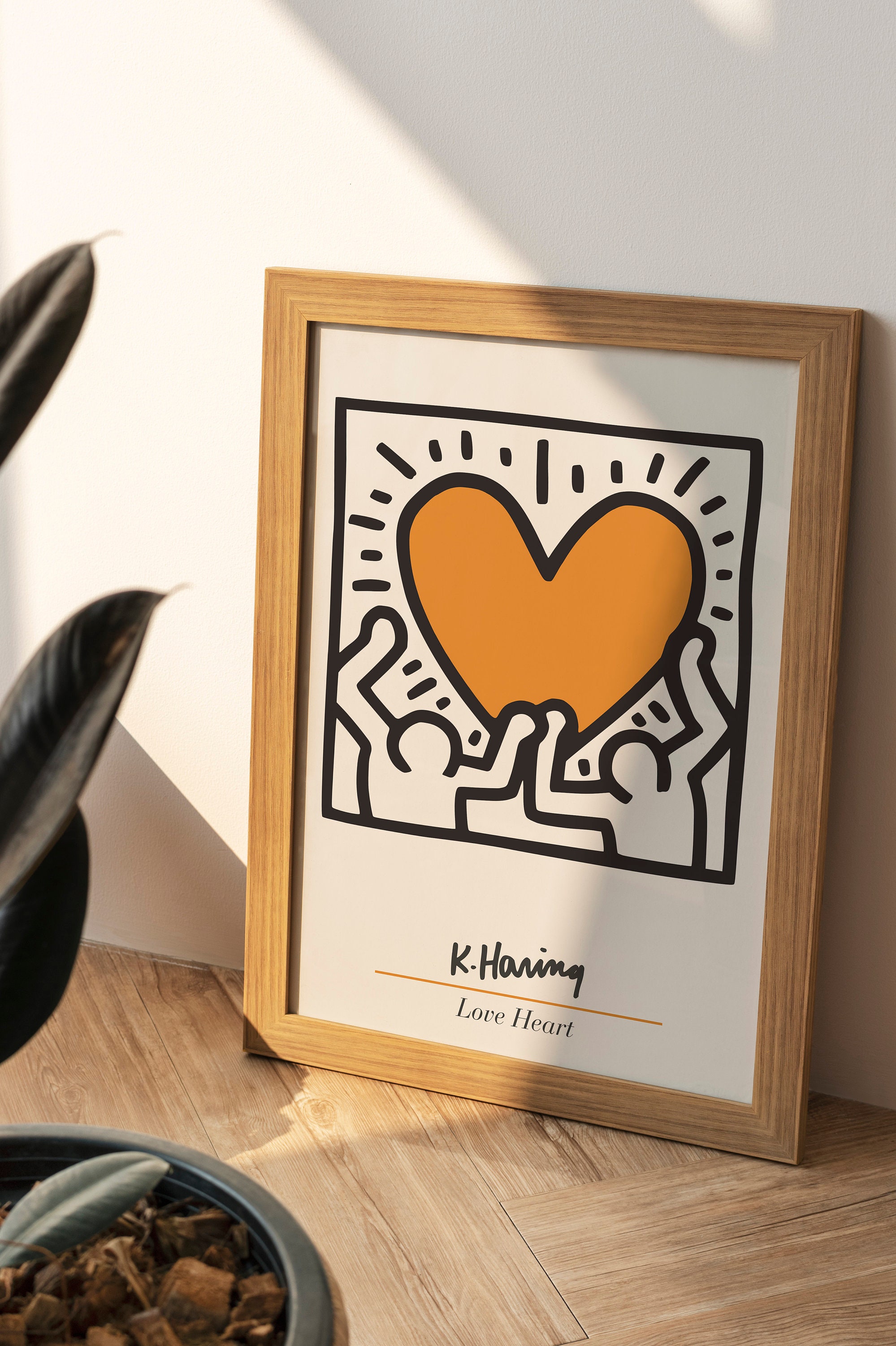 Keith Haring Love Hearth Poster, Keith Haring Love Print, Keith Haring ...