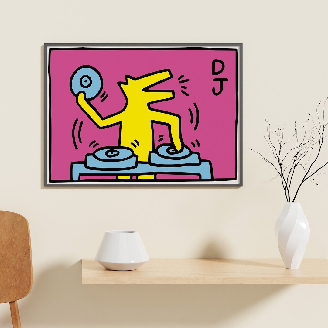 Keith Haring Barking DJ Dog Pop Art Poster, Museum Gallery Exhibition ...