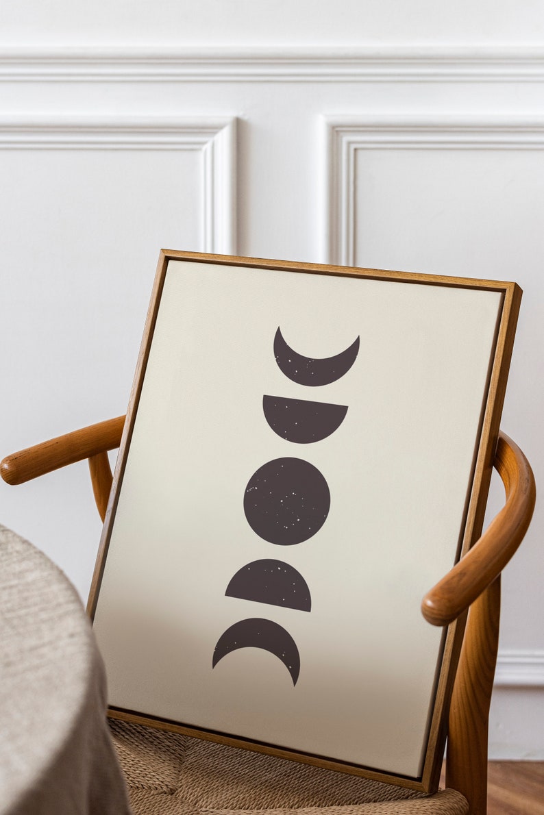 Boho Moon Print, Phases of the Moon, Moon Wall Art, Moon Phases Poster ...