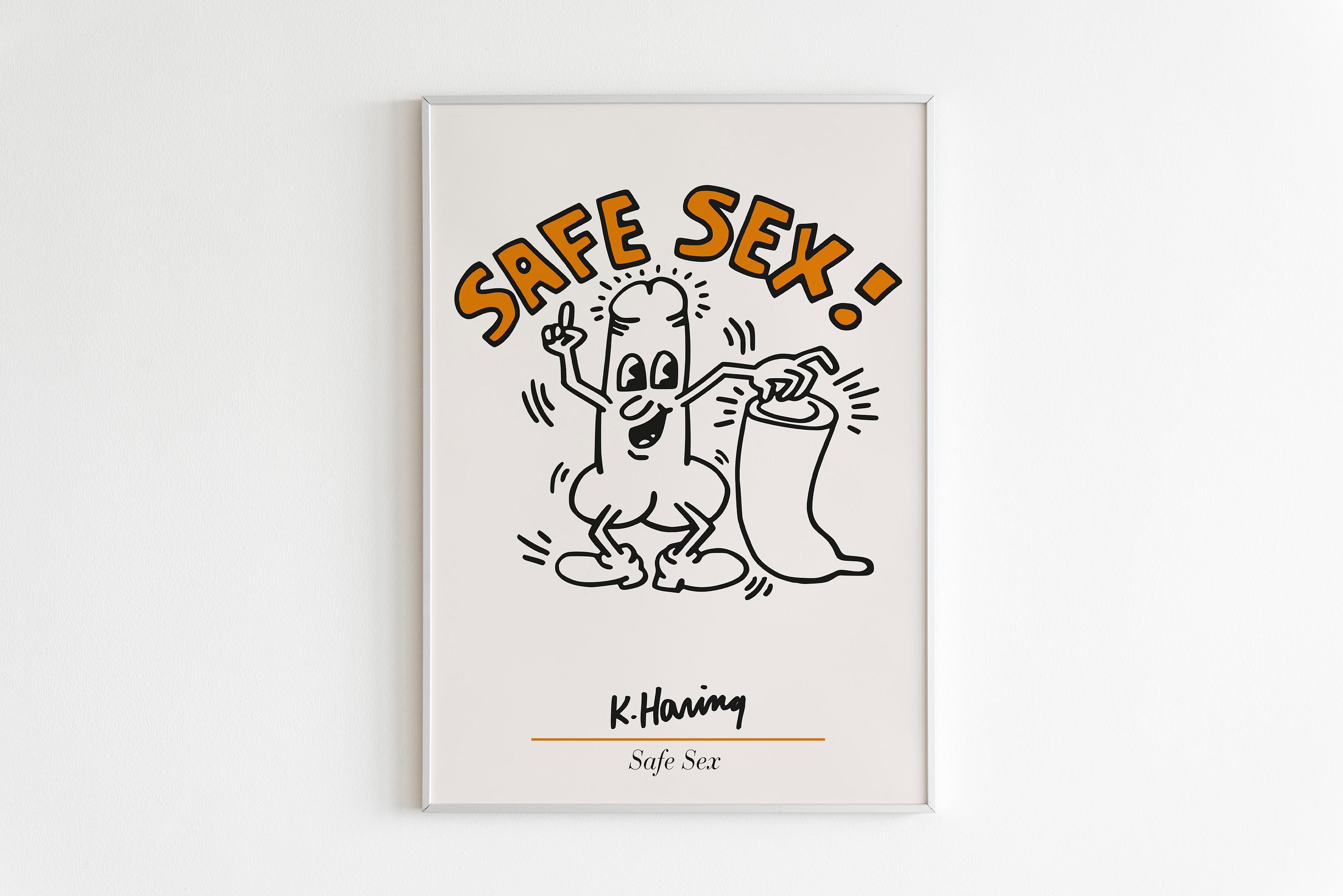 Keith Haring Safe Sex Poster, Museum Poster Print, Vintage Gallery ...