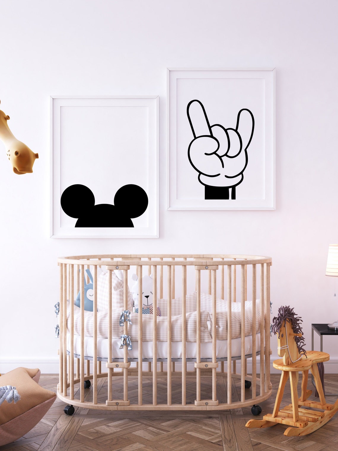 Mickey Mouse Set of 2 Poster Mickey Mouse Print Kids Room - Etsy