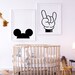 Mickey Mouse Set of 2 Poster, Mickey Mouse Print, Kids Room Wall Art ...
